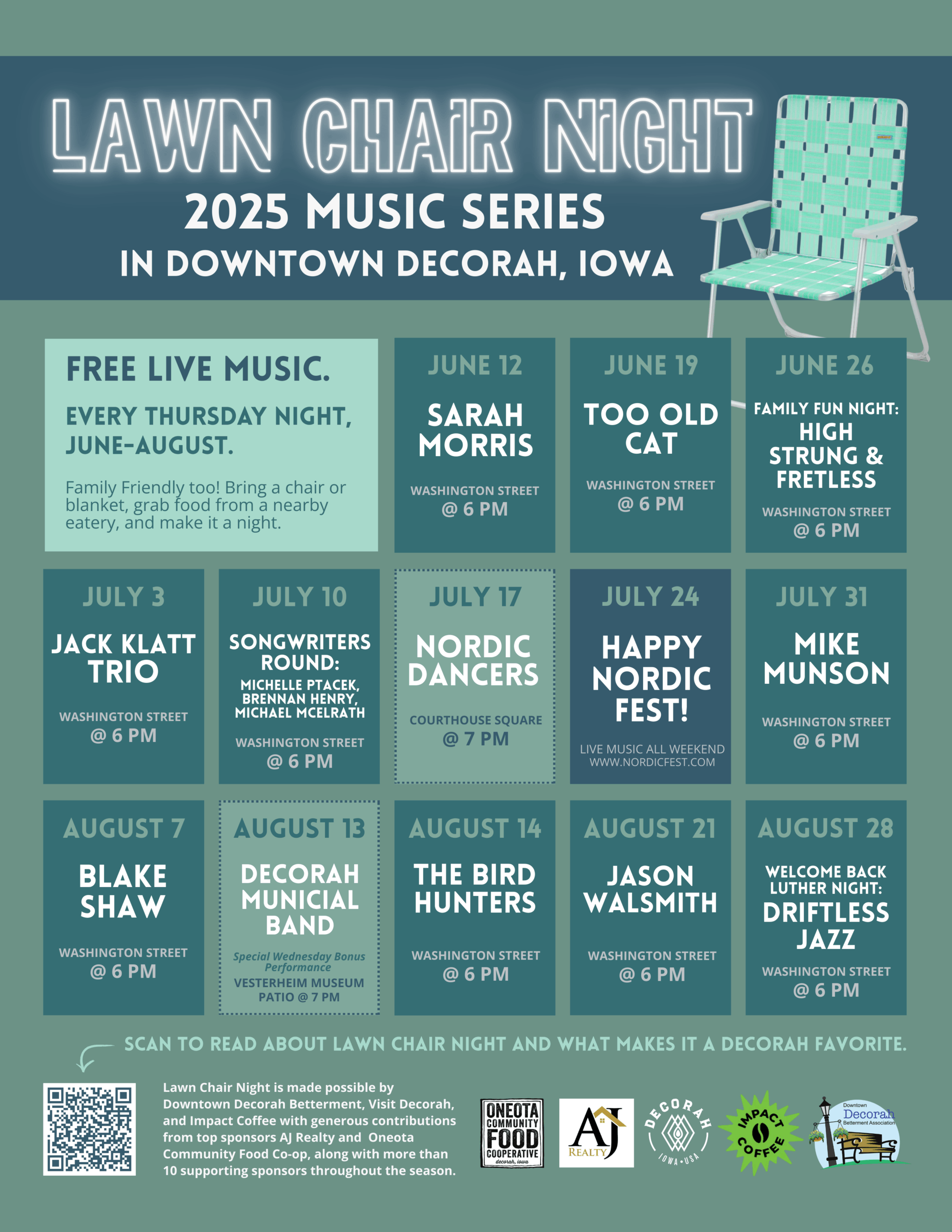 Summer in Decorah: Lawn Chair Night Music Series - Visit Decorah